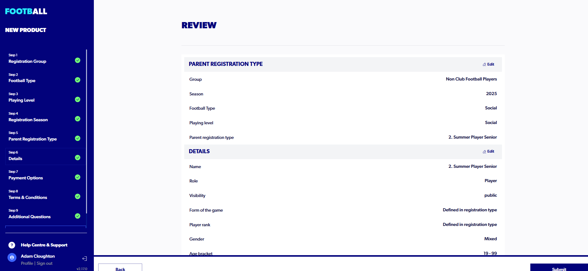 How to Create a Summer Football Registration Product - FNSW Knowledge Base